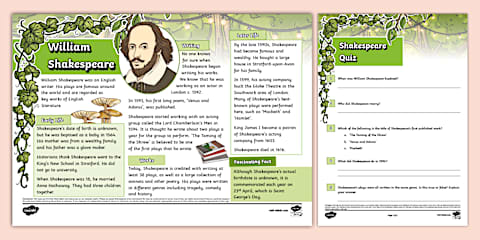 KS2 William Shakespeare Resource Pack