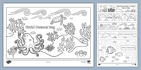 Protect Our Oceans Colouring Sheets