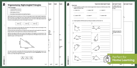 Finding Unknown Angles Using Trigonometric Ratios Resource