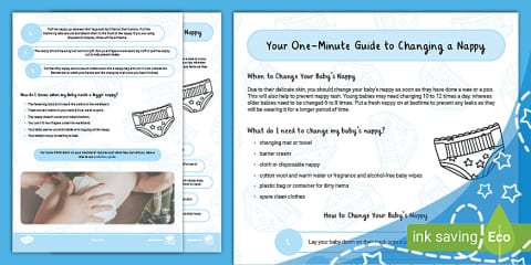 Nappy Changing Record Sheet for Private Childcare Settings