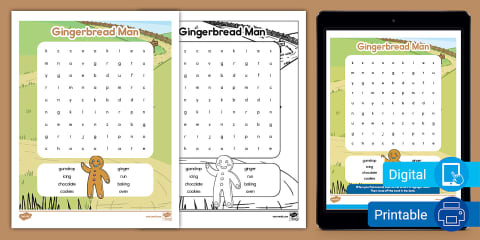 Label the Gingerbread Cut and Paste Worksheet for PreK-K