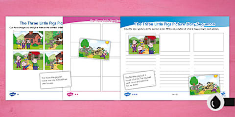 Reading Comprehension Canada: Three Little Pigs Story Sequencing Cards