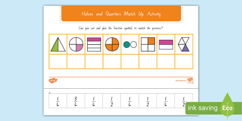 Using Fractions 1/2 and 1/4 Activity Sheet