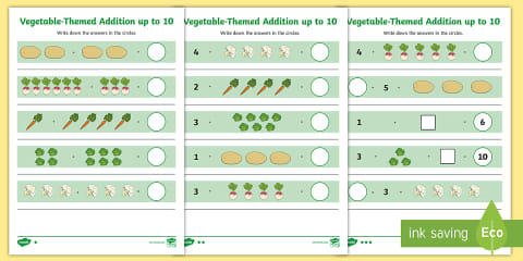 Vegetable Patch Ordering Numbers to 20 Activity