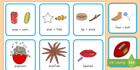 Early Childhood Compound Words Matching Game PowerPoint & Google Slides