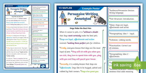 NAPLAN-Style English Example Tests - Set 2 Persuasive Writing Activity