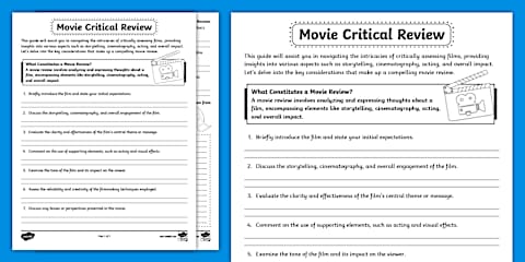 Features of a Movie Review Writing Checklist