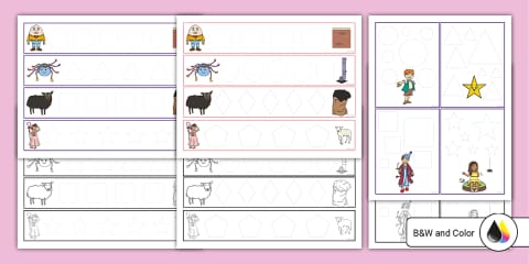 Summer Fine Motor Skills Tracing Cards: Shapes