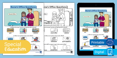 Life Skills: Art Room at School Comprehension Worksheet for Special ...