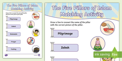 The Five Pillars of Islam Cut and Paste Matching Activity