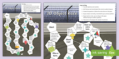 The Great Shape Race - 2D Shape and 3D Object Story Board Game