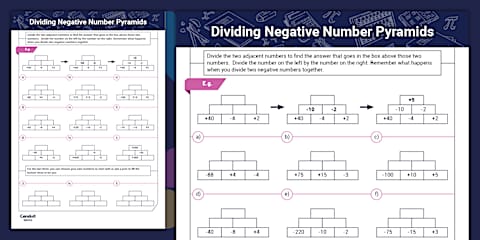 Multiplying and Dividing Negative Number Spiders