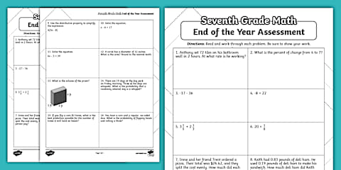 Sixth Grade Math Practice Test | Florida FAST PM3 Test Prep