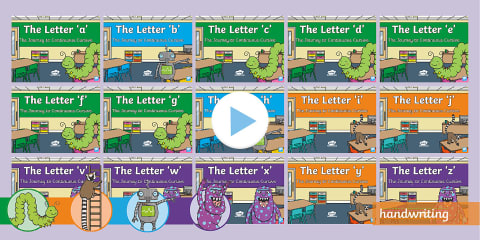 Neutral Tones Cursive Alphabet Display Banner