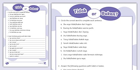 Daily Routine Word Order with Pictures - Indonesian