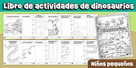 Ficha de actividad: Colorea y cuenta - Dinosaurios