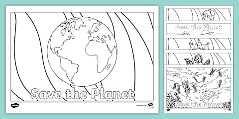 Earth Day Hexagon Colouring Display Activity
