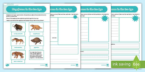Ice Age Fact File Template