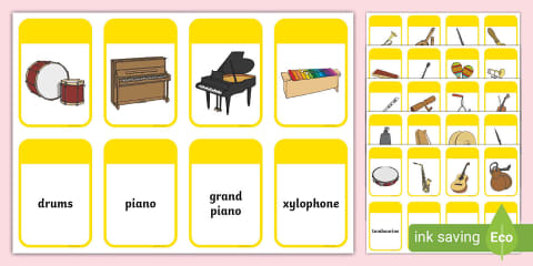 Musical Instrument Photo Matching Cards