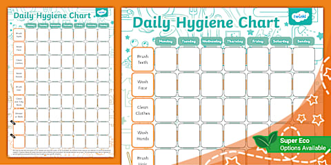 Daily Hygiene Tick List Worksheet