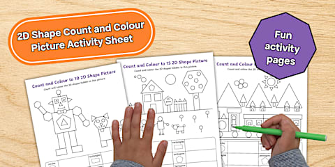 2D Shapes Count and Colour Activity
