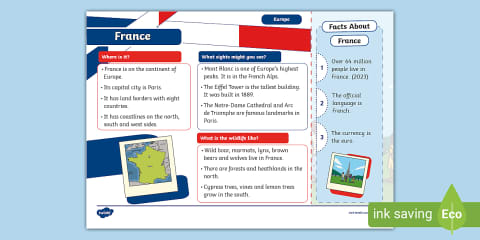 France Snapshot Worksheet