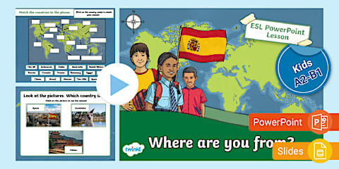 ELL Curriculum: Level 1, Lesson 3 Where Are You From? PowerPoint ...