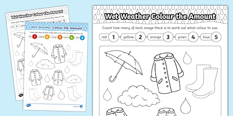 Raindrop Trace, Count and Print Within 10 Worksheet