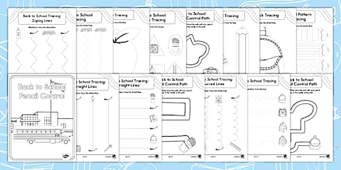 Back to School Pencil Control Worksheet