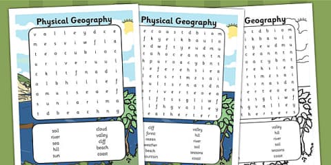 Human Geography Word Search