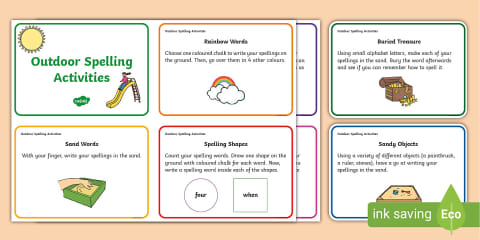 Spelling Activities Challenge Cards