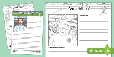 Póster: Lionel Messi para colorear (grande)