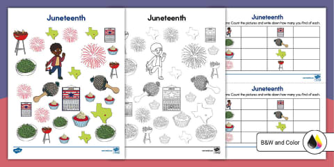 Juneteenth Trace and Color Activity Booklet for K-2nd Grade