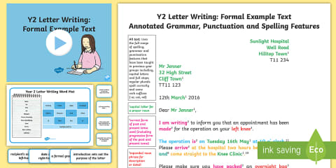 KS1 Letter Writing: Informal Model/Example Text