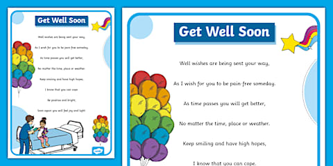 Get Well Soon Handprint Posters