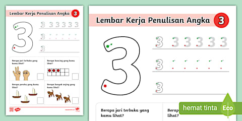 Worksheet Menulis Angka 4
