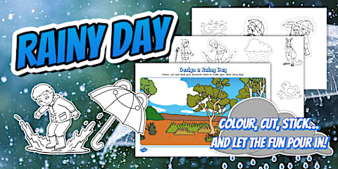 Kindergarten The Rainy Day Read and Sequence Cut and Paste Worksheet