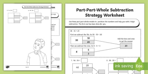 Split Strategy Addition and Subtraction Worksheets