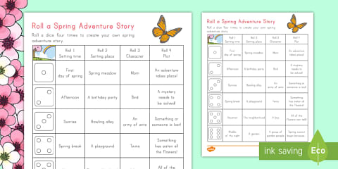 First Grade Spring Write and Draw Worksheet