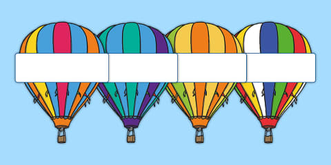 Editable Self-Registration Labels (Hot-Air Balloons)