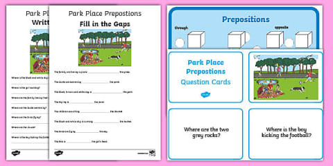 Swimming Pool Place Prepositions Pack - place prepositions, swimming pool