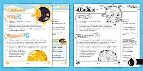 Sun Sentences Worksheet