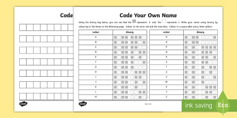 KS2 Pixel Art: Binary Code - Twinkl, Computing