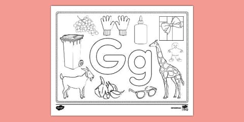 Letter Gg Sorting File Folder Activity for PreK-K