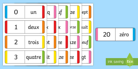 French Numbers 0-10 Memory Match Game