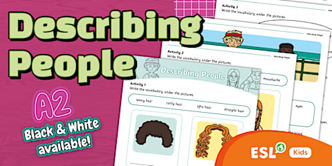 ESL Describing People Worksheet [Kids, A1]