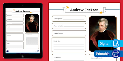 Eighth Grade Andrew Jackson Reading Comprehension Worksheet