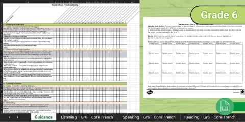 Core French Language Editable Recording Sheets Ontario Grade 4