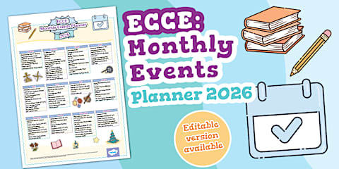 Monthly Events Calendar Early Learning and Childcare 2026