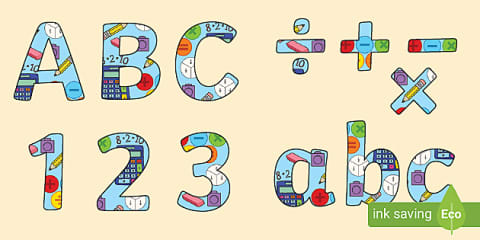 Maths Display Lettering